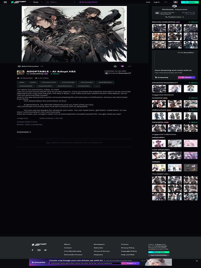 ADOPTABLE - AI Adopt 482 by UmbralShop On DeviantArt | PDF