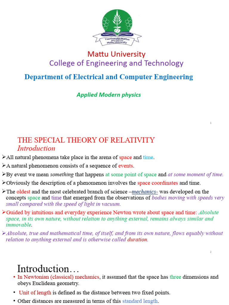 Applied Modern Physics | Download Free PDF | Special Relativity ...