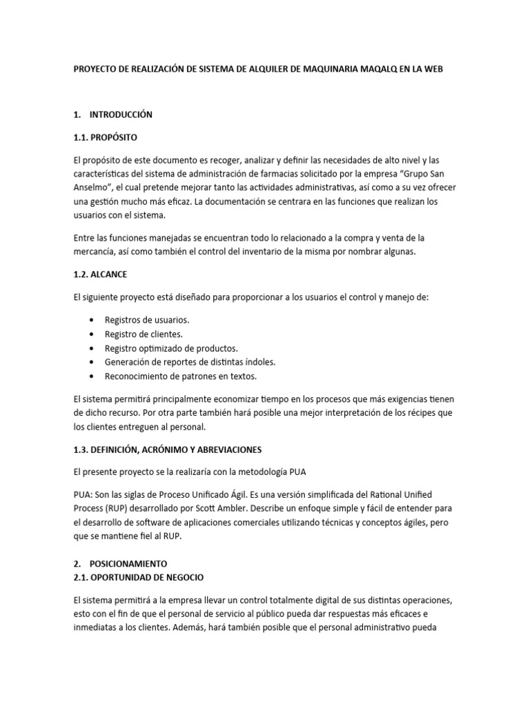 Documento de Visión | PDF | Ingeniería Informática | Ingeniería de Sistemas