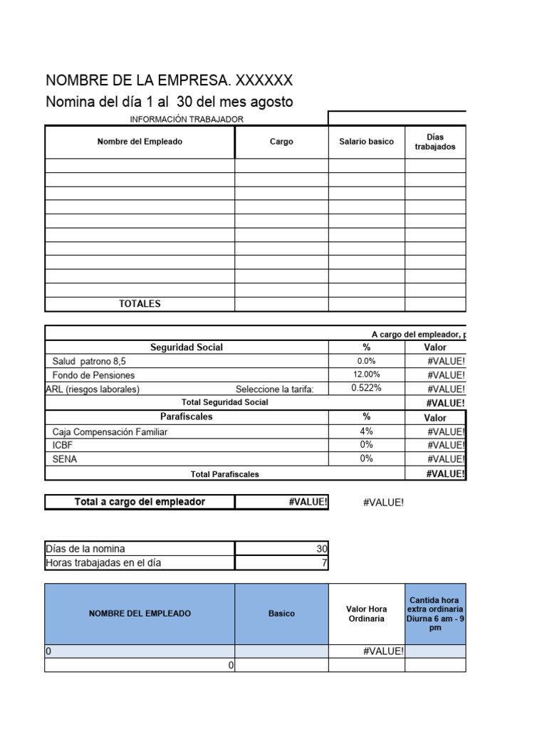 Formato-Nomina | Descargar gratis PDF | Salario | Pensión