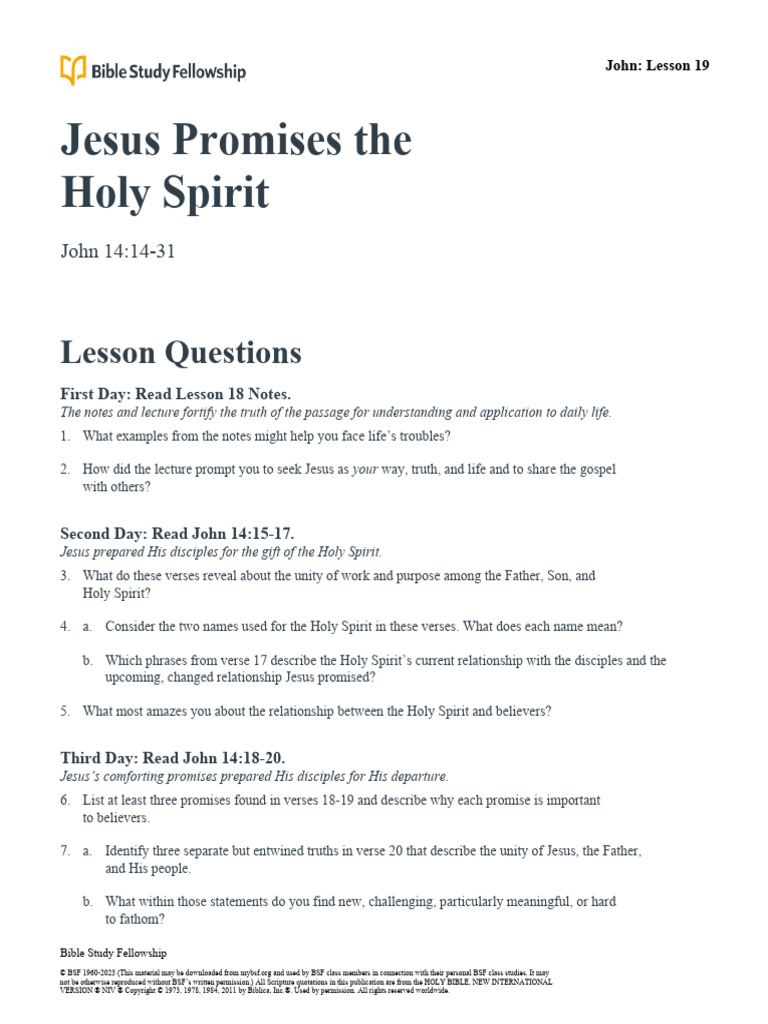 John Lesson 19 | PDF | Jesus | Gospel Of John