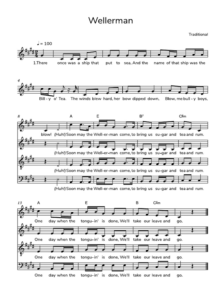 Partitura wellerman | PDF