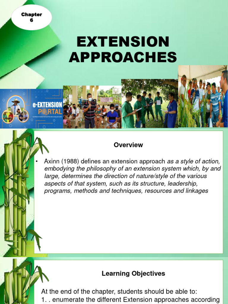 Agricultural Extension Approaches Explained | PDF | Agriculture | Commodity