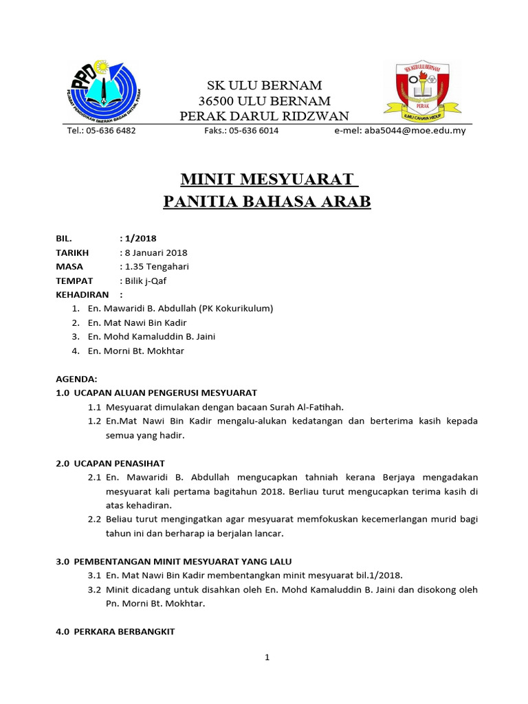 Minit Mesy BA Bil. 1-2018 | PDF