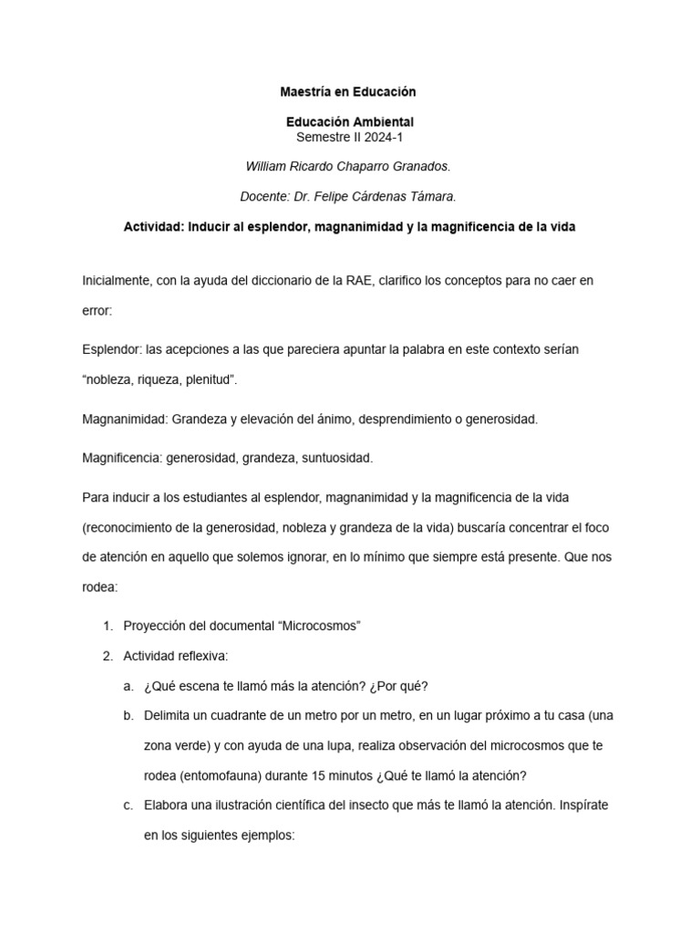 ACTIVIDAD Inducir Al Esplendor y Magnificencia | PDF | Filosofía ACTIVIDAD Inducir Al Esplendor y Magnificencia | PDF | Filosofía