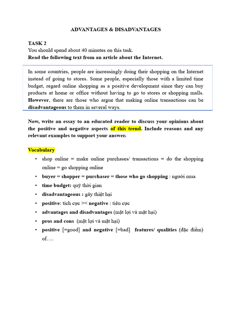 Test 2 Advantages and Disadvantages | PDF