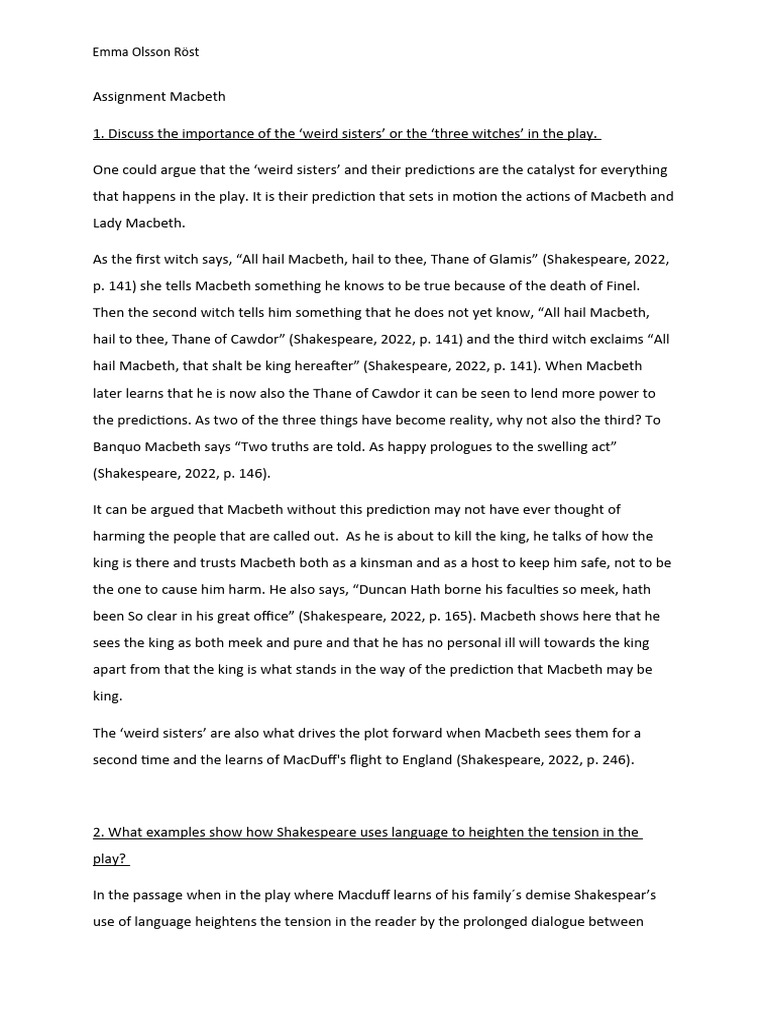 Assignment Macbeth | PDF | Macbeth