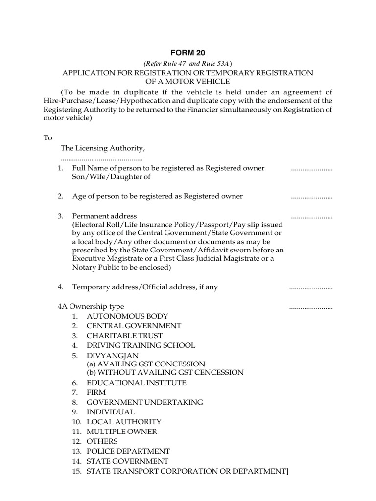 FORM-20 | PDF | Semi Trailer Truck | Axle