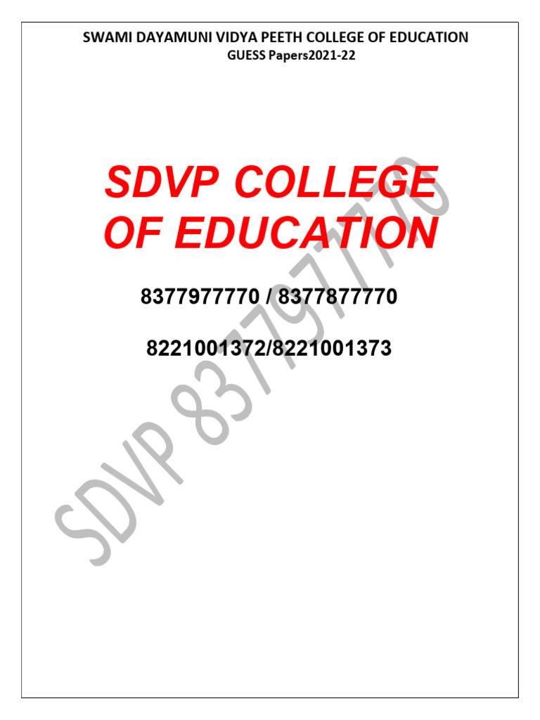 B.Ed 1st Year Assignment 2021-22 New | PDF | Pedagogy | Lesson Plan