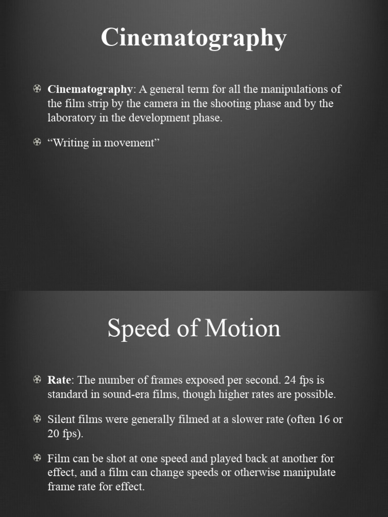 Film Intro Lecture 3 Cinematography | PDF | Camera Lens | Cinematography