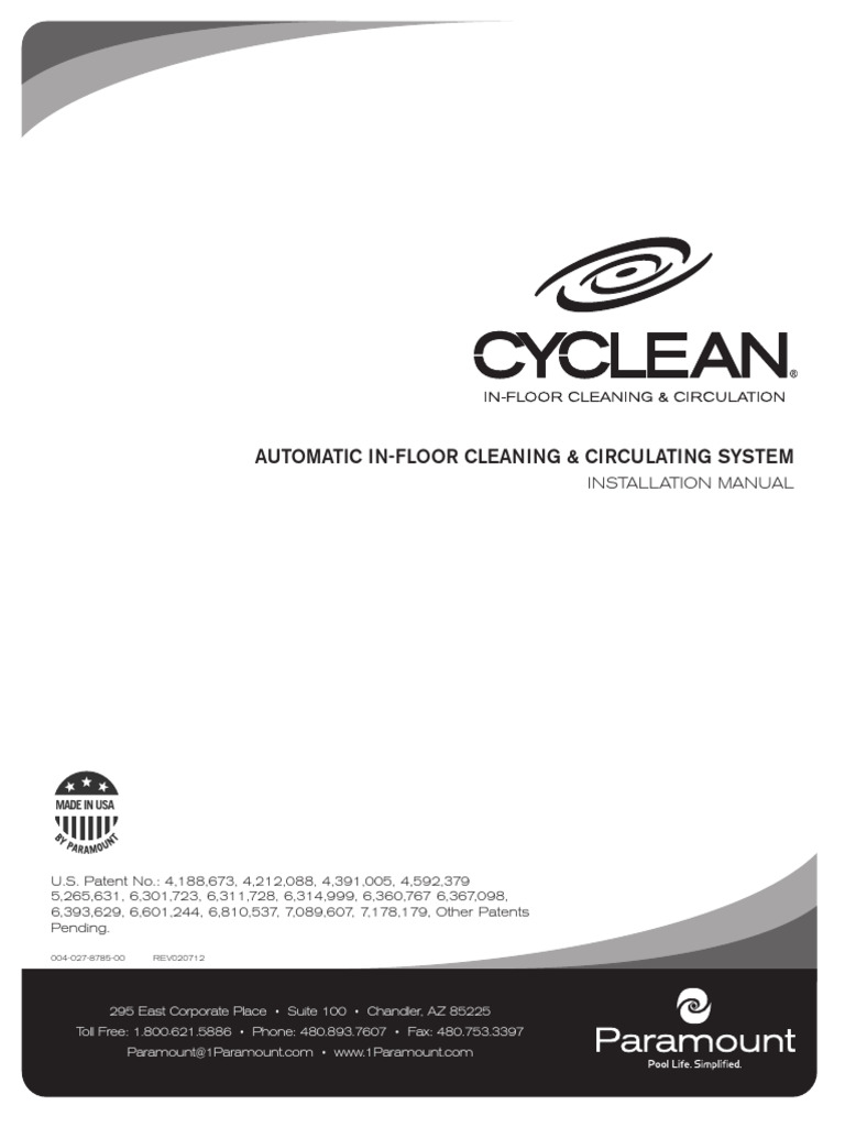 Cyclean Manual | Download Free PDF | Pipe (Fluid Conveyance) | Pump