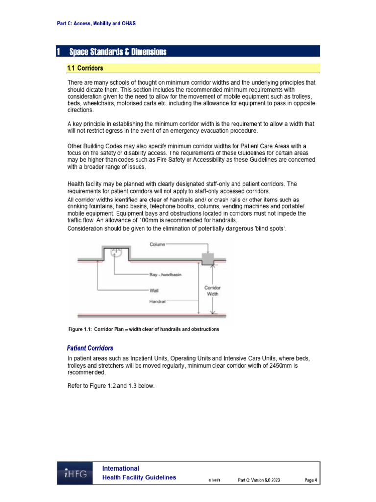 IHFG Part C Space Standards Dimensions | PDF | Door | Accessibility