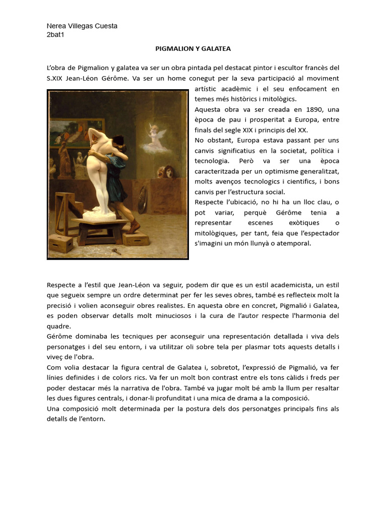Pigmalion y Galatea | PDF