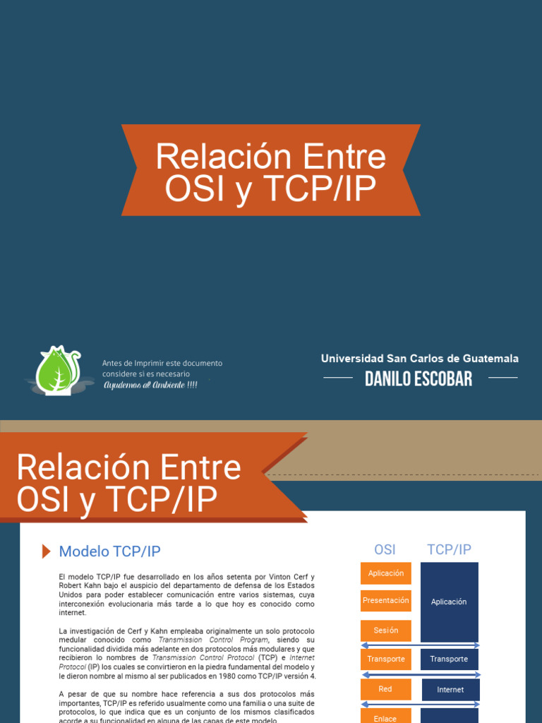 Relación OSI y TCP/IP: Guía Completa | PDF | Dirección IP | Red de computadoras