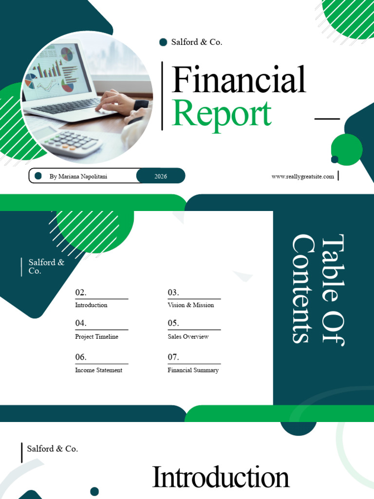 Dark Green and White Modern Financial Report Presentation | PDF