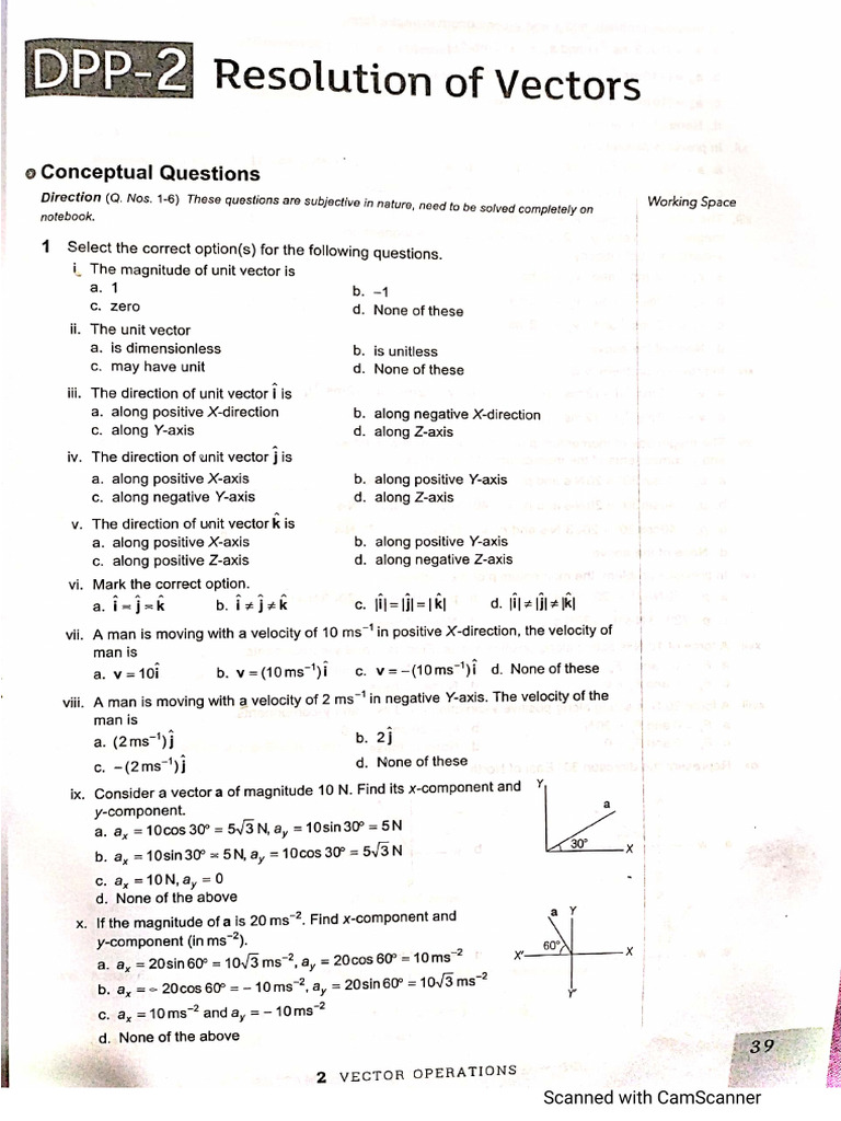Resolution of Vectors DPP | PDF