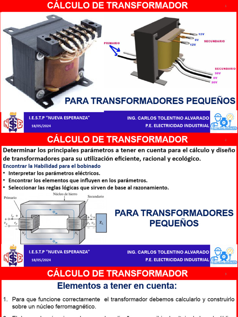 Calculo Del Transformador | PDF | Transformador | Inductor