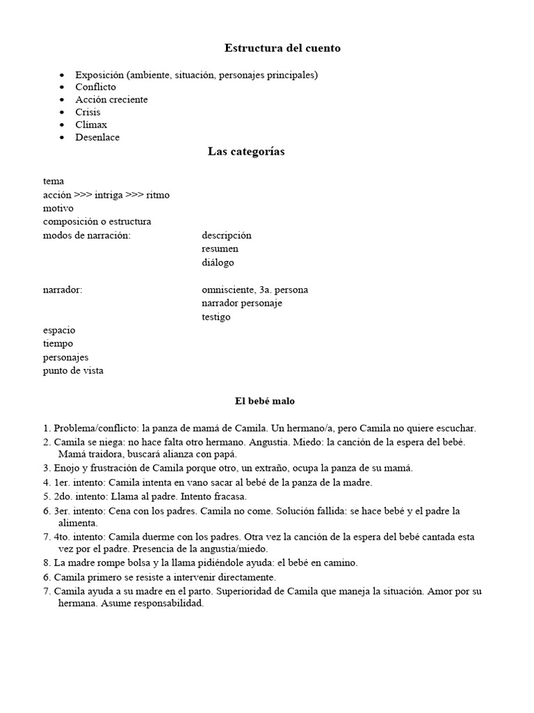 Estructura y análisis de cuentos | PDF