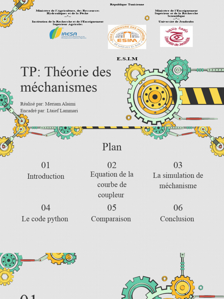 Théorie Des Mécanismes TP1 | PDF | Python (Langage de programmation) | Mathématiques