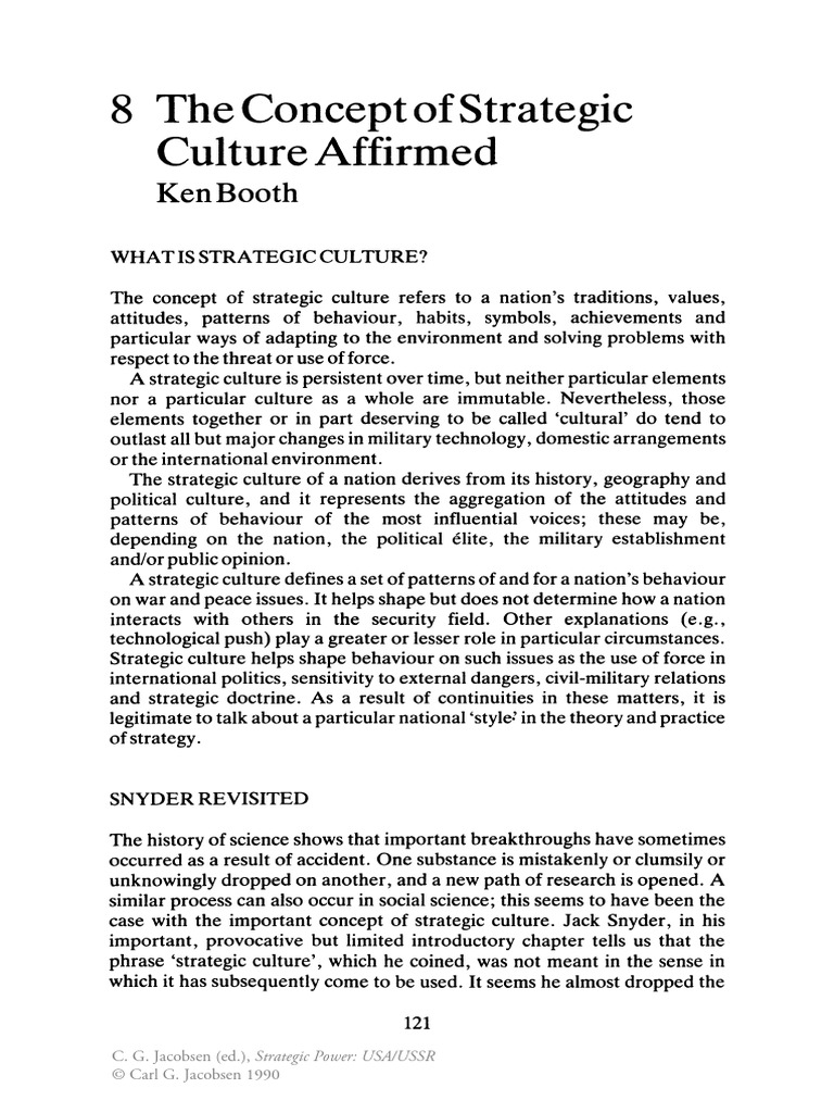 Understanding Strategic Culture | PDF | Thought | Behavior