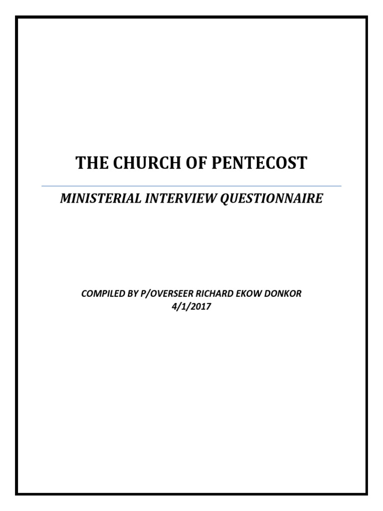 Church of Pentecost Interview Questions | PDF | Pentecostalism | Baptism