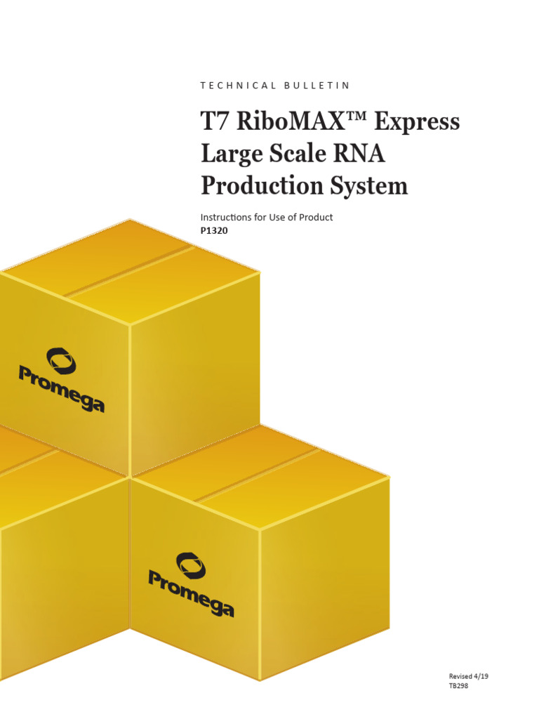 T7 RiboMAX Express Large Scale RNA Production System TB298 | PDF | Gel ...