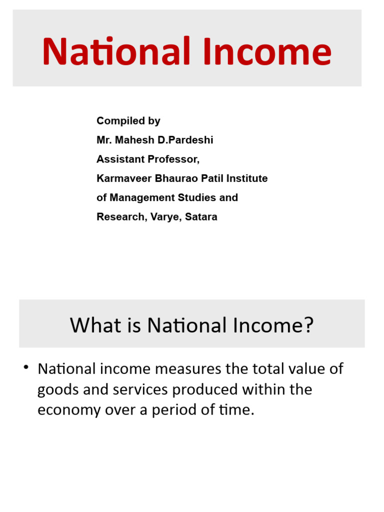 Understanding National Income Concepts | PDF | Gross Domestic Product ...