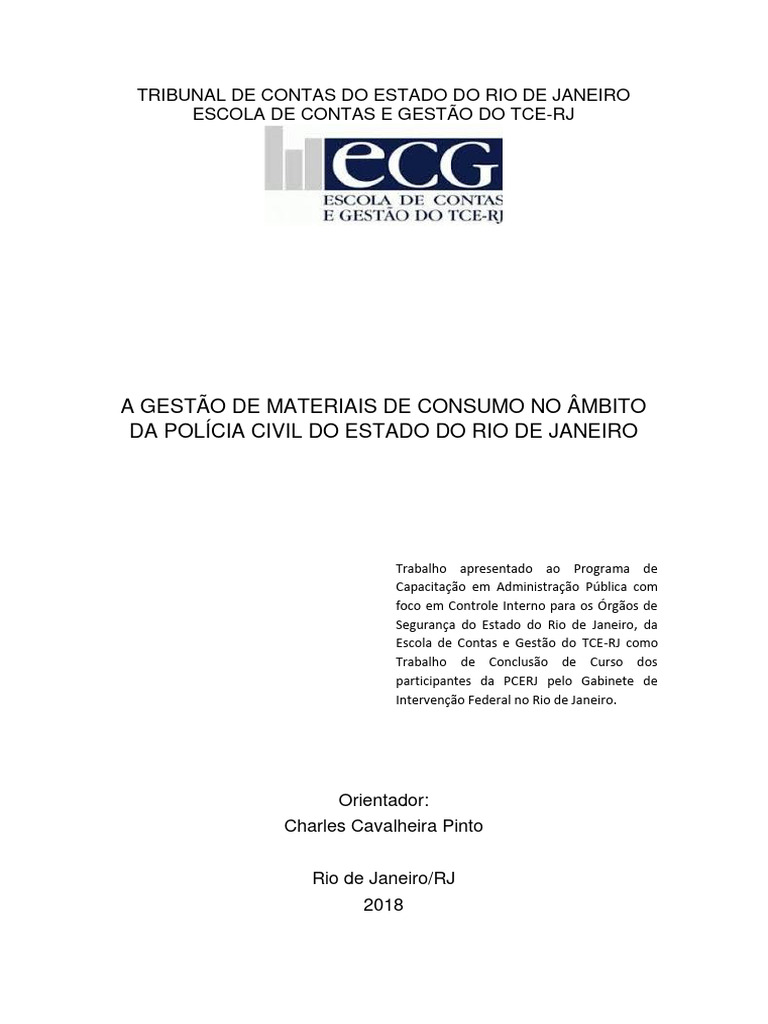 ECG-TCC-GIF-PCERJ Completo | PDF | Administração pública | Avaliação de ...
