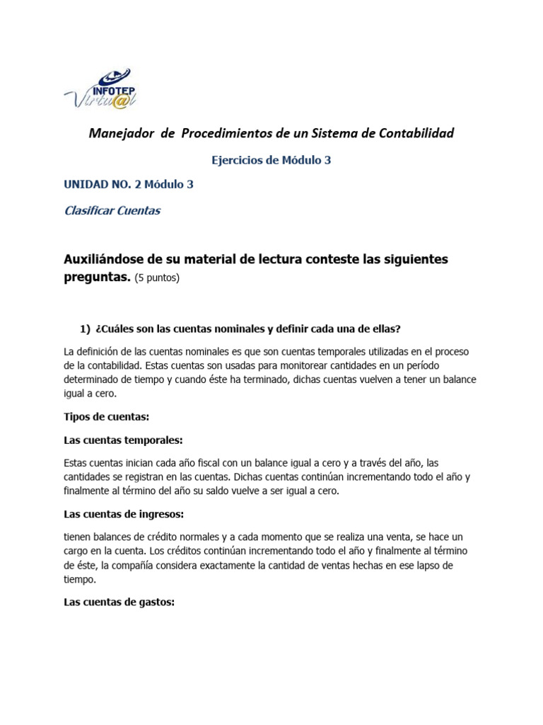 Actividad No. 1 Unidad 1 Modulo 3 | PDF | Contabilidad | Negocios económicos