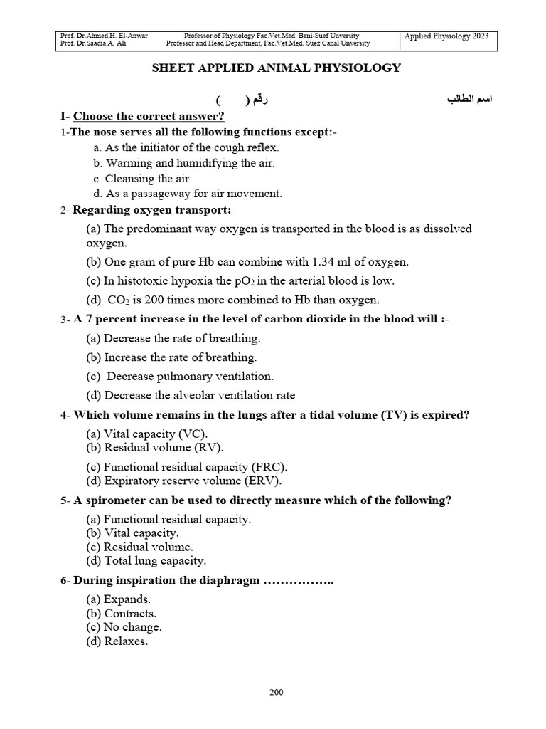 Applied Animal Physiology 2024 - Split - PDF - 1713440319406 | PDF ...