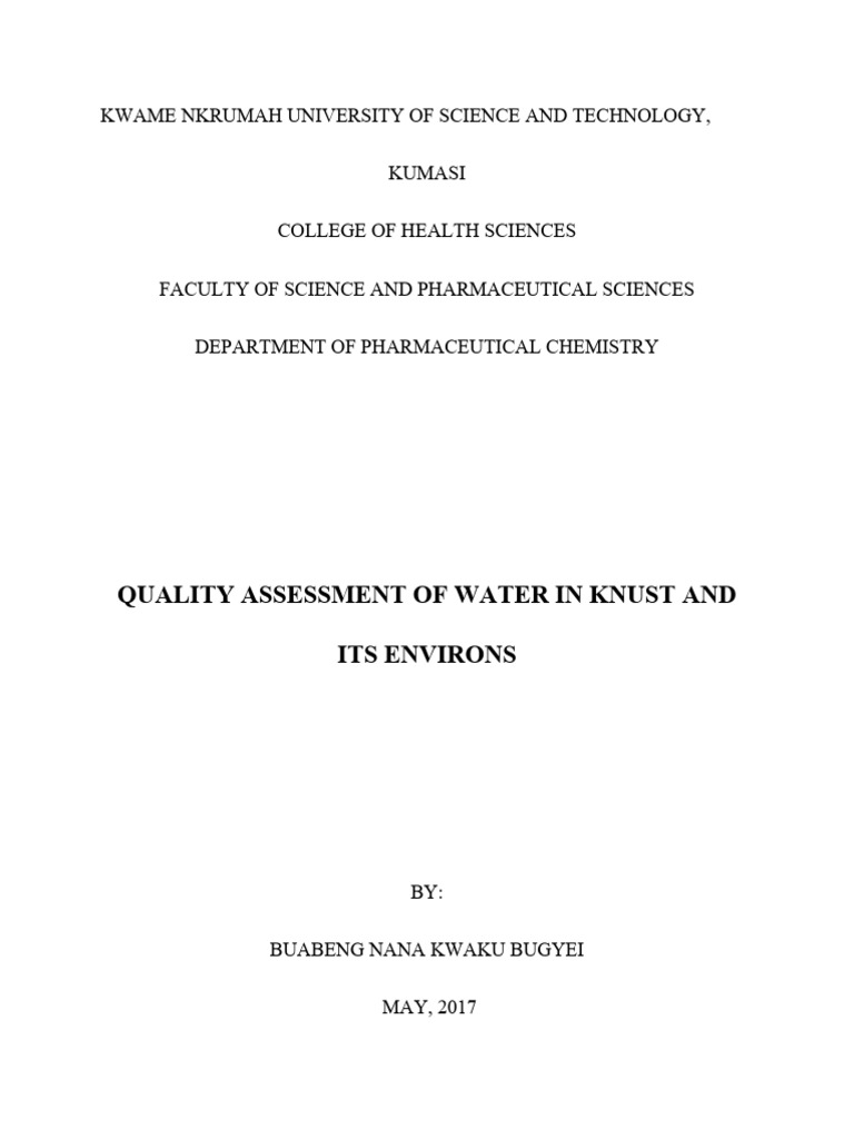 bugyei project work | PDF | Drinking Water | Water Purification