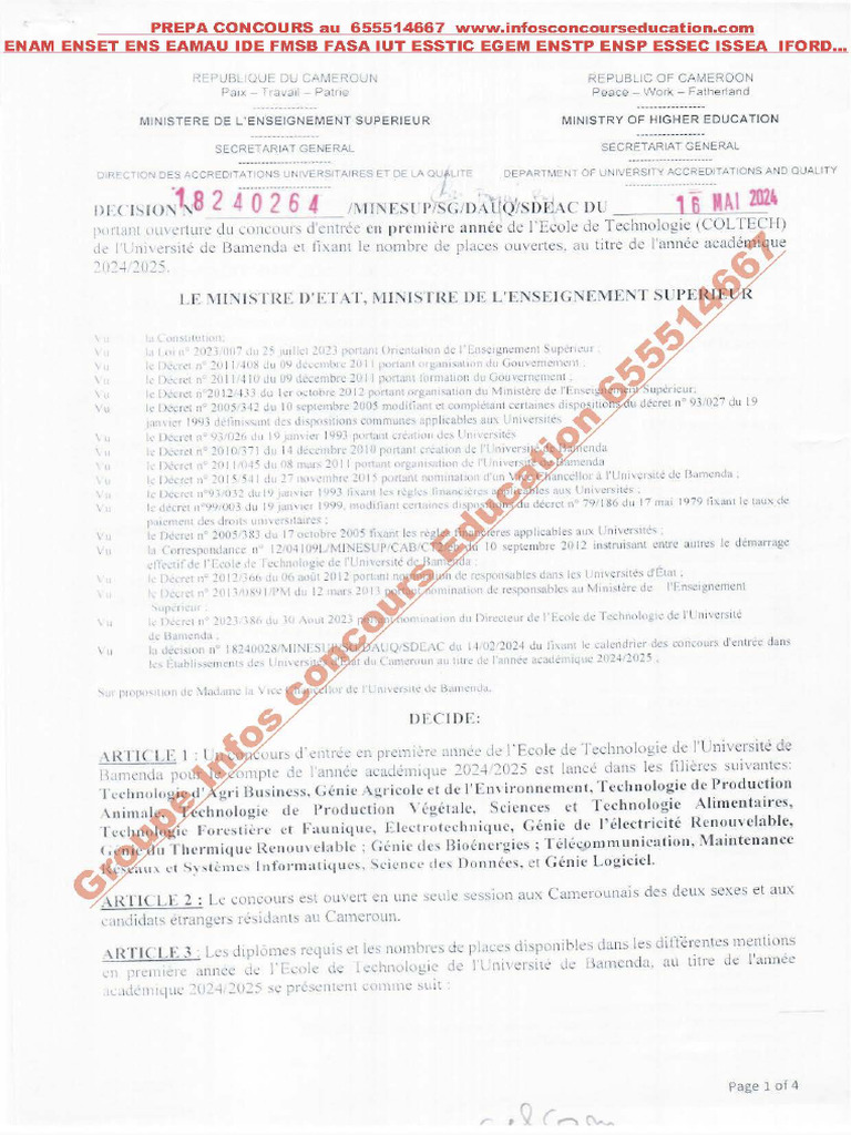 Concours Coltech Bda 2024 | PDF