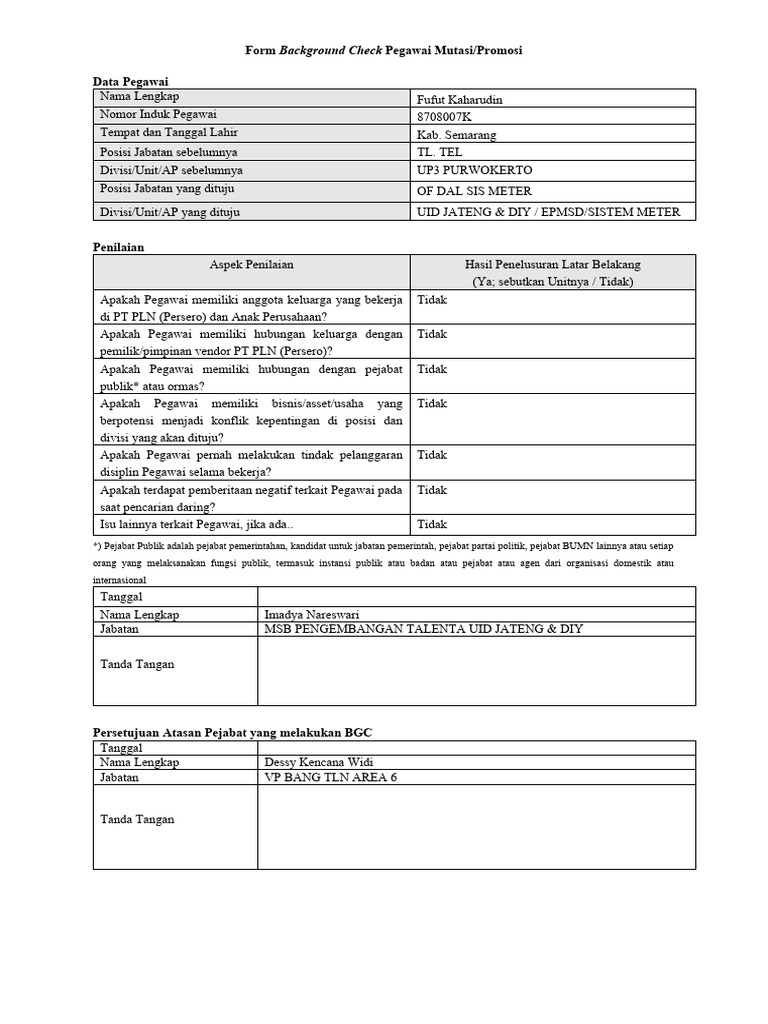Form Background Check | PDF