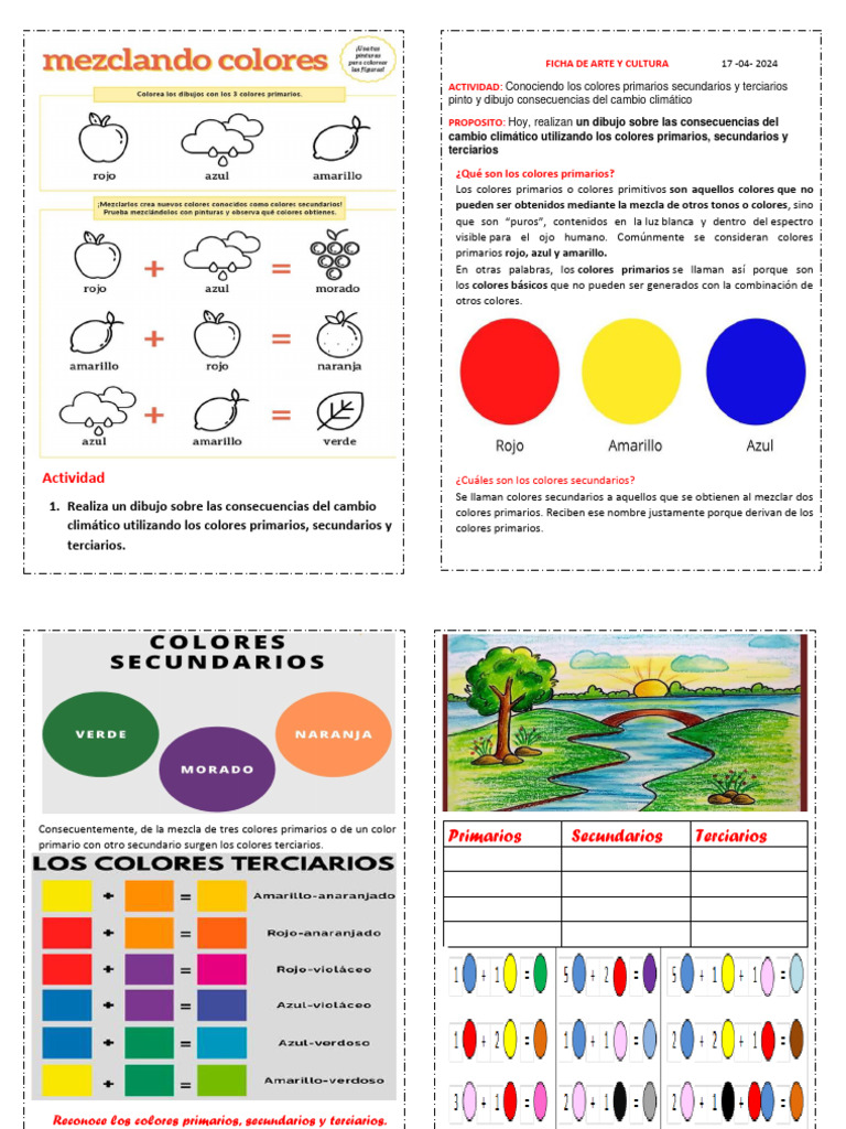 Dibujo Para Colorear Con Los Colores Primarios Secundarios Y Terciarios
