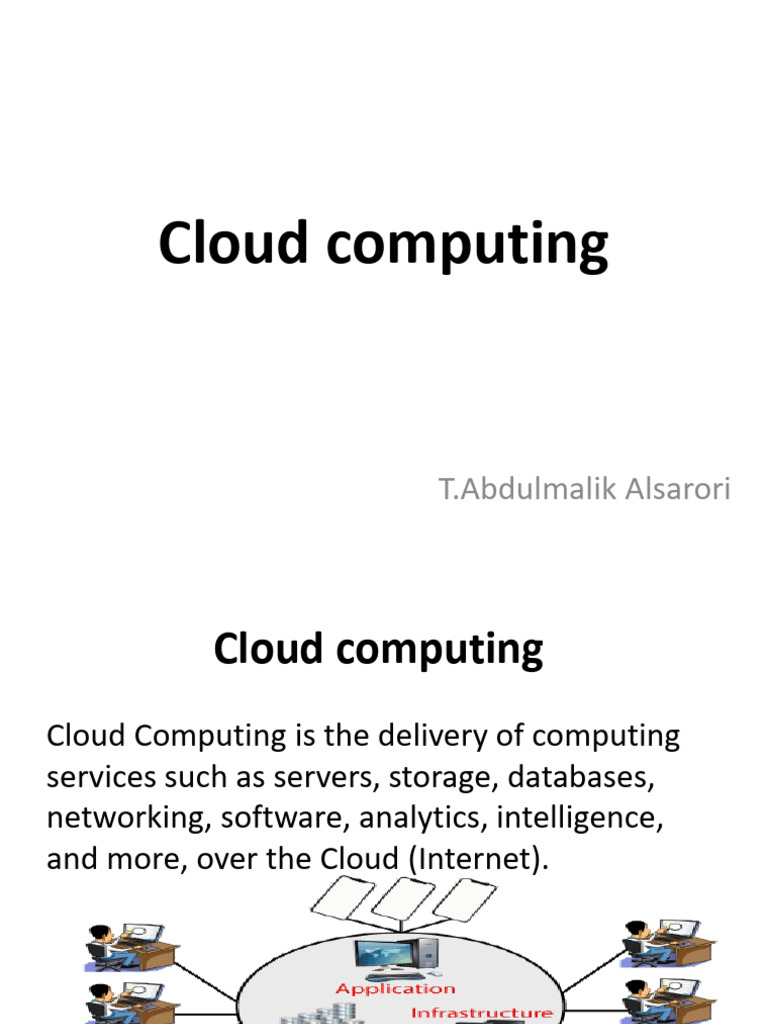 Cloud Computing T.Abdulmalik Alsarori | PDF | Cloud Computing | Platform As A Service