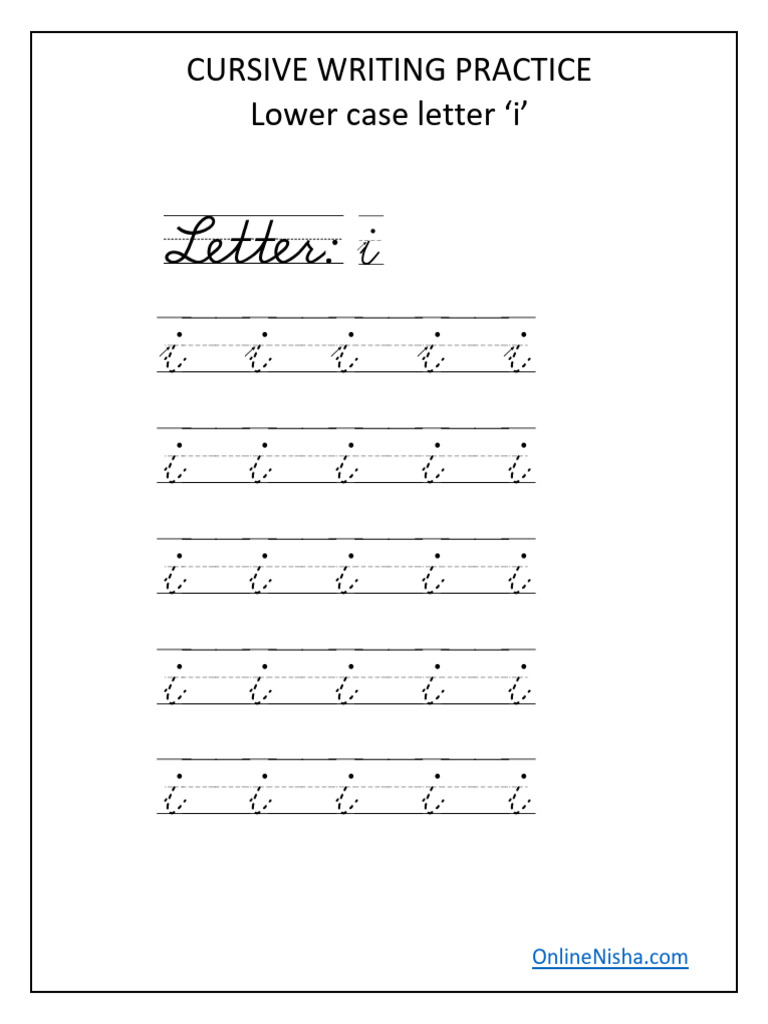 Cursive Lowercase I | PDF