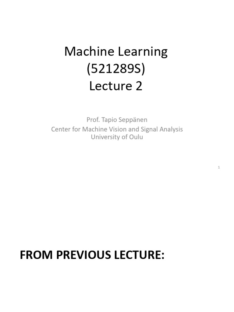 Machine Learning Lecture 2 1 Pdf Mathematical Optimization Gradient