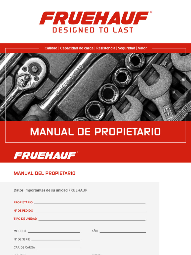 Manual de Propietario | PDF | Eje | Tornillo