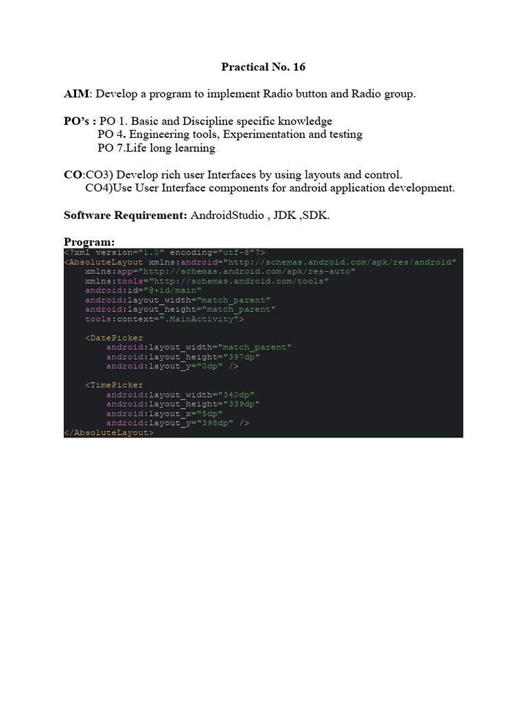 Android Radio Button Implementation Guide | PDF