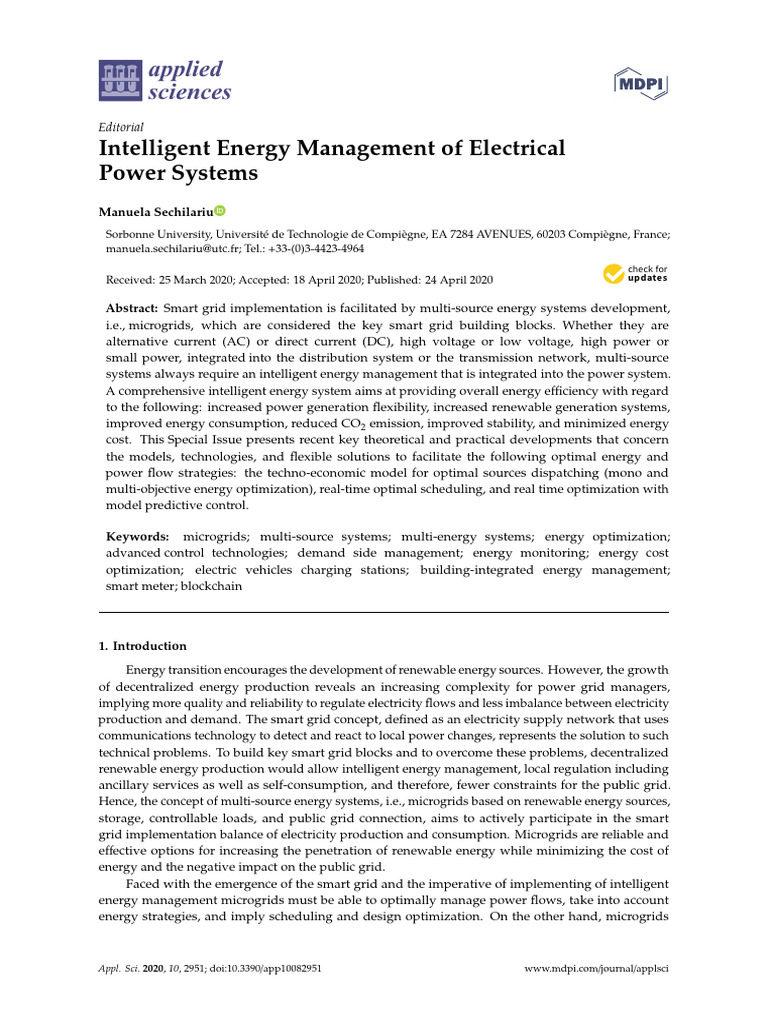 Applsci 10 02951 | PDF | Smart Grid | Distributed Generation