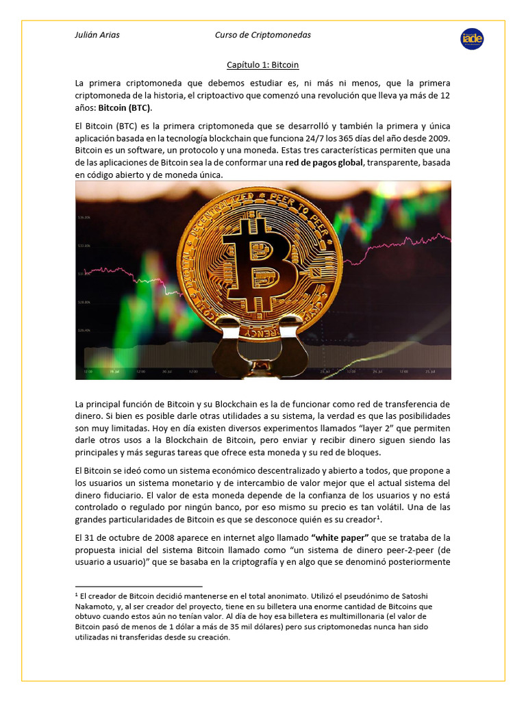 CAP╓TULO 1 - BITCOIN (1) | PDF | Bitcoin | Criptomoneda