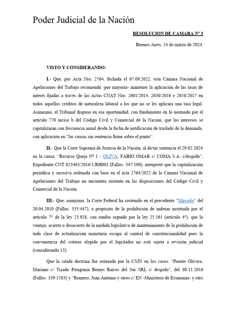 Reso Fallo Lab Del 6 % + CER Actualización | PDF | Judicaturas | Inflación
