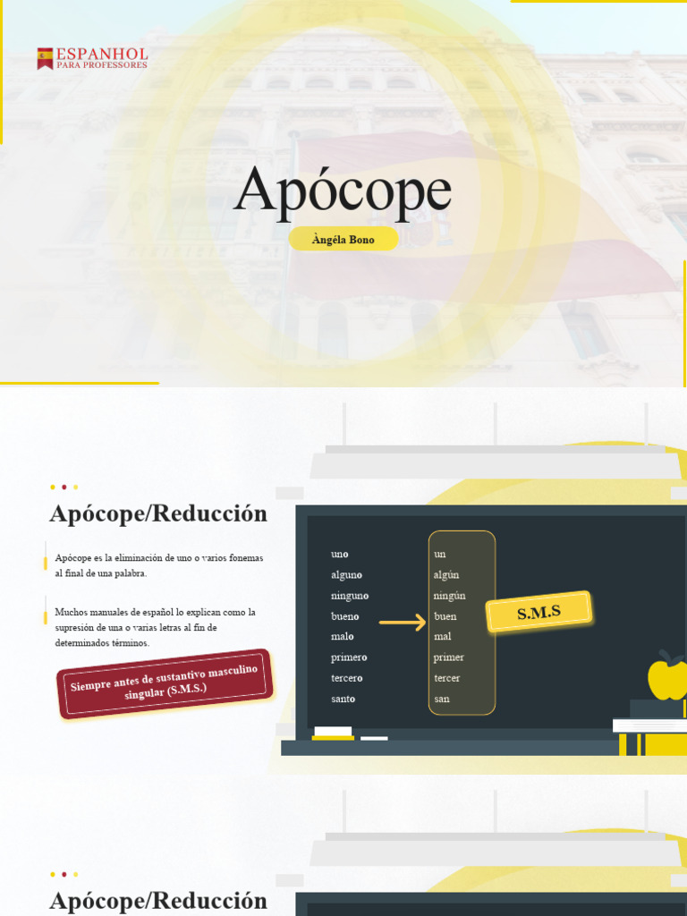Apocope em Espanhol | PDF | Sustantivo | Adjetivo