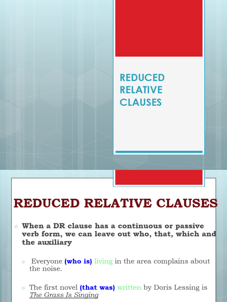 Reduced Relative Clauses | PDF | Verb | Linguistic Typology