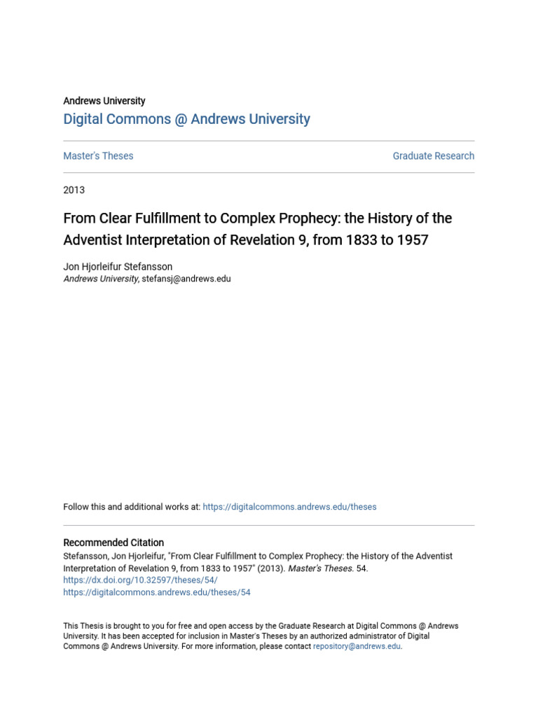 From Clear Fulfillment To Complex Prophecy - The History of The Ad ...