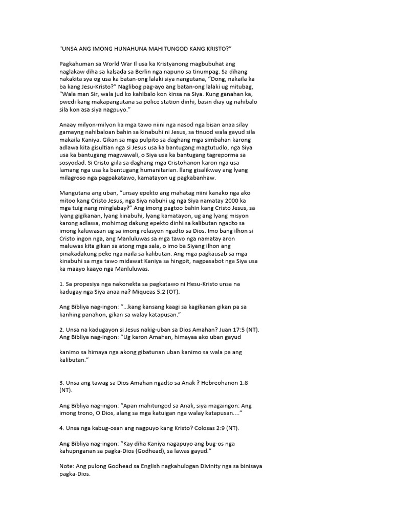 4 Unsa Ang Imong Huna | PDF