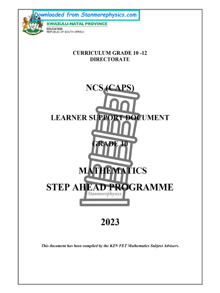 Step Ahead Maths Grade 10 Learner Support 2023 T2 | PDF