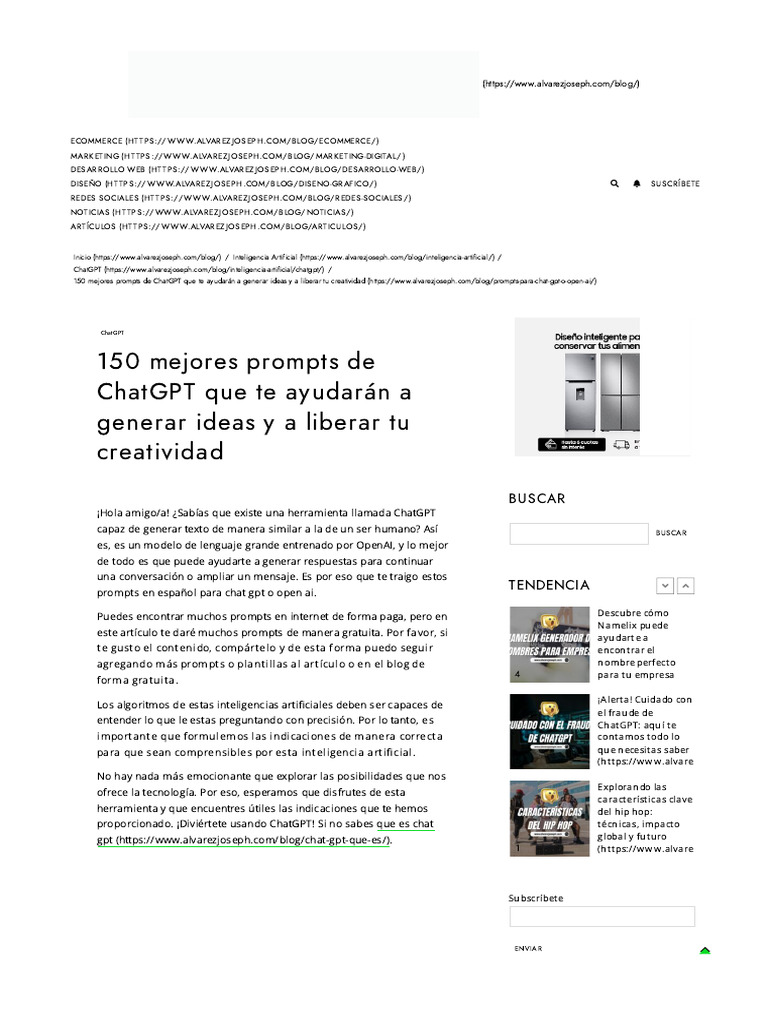 Prompts Gratuitos para ChatGPT en Español | PDF | Inteligencia ...