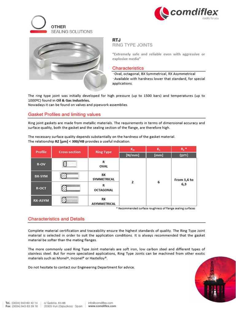 Comdiflex RTJ Ring Type Joints Catalogue | PDF | Mechanical Engineering ...