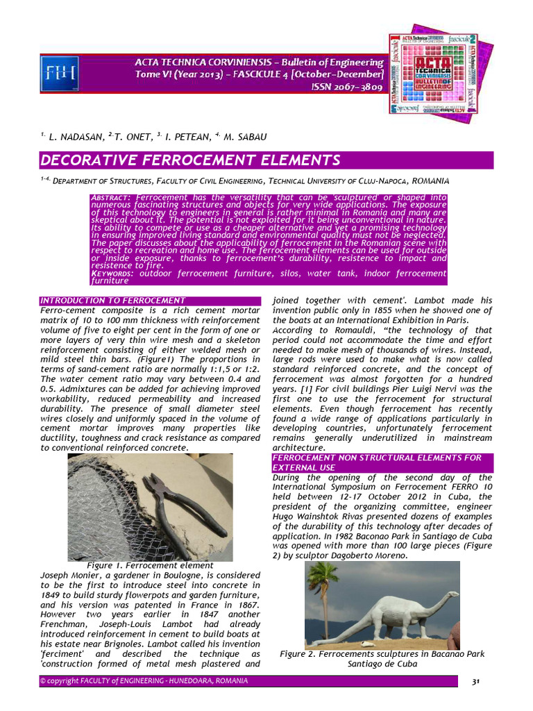 Decorative Ferrocement Elements | PDF | Concrete | Building Engineering
